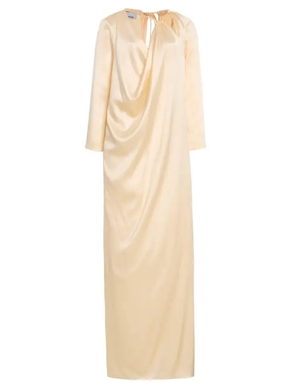 MEL USINE Lea Draped Silk Gown - Neutral