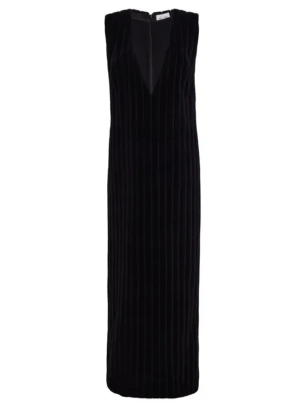 MEL USINE Mila Velvet Corduroy Maxi Dress - Black