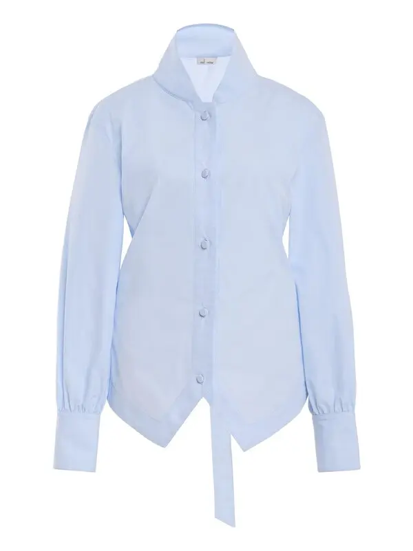 MEL USINE Yves Cotton Poplin Top - Light Blue