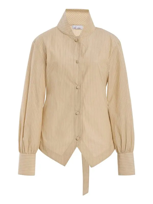 MEL USINE Yves Cotton Poplin Top - Neutral