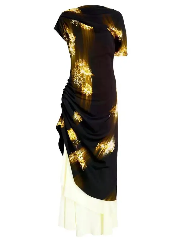 Proenza Schouler Antonella Printed Maxi Dress - Black