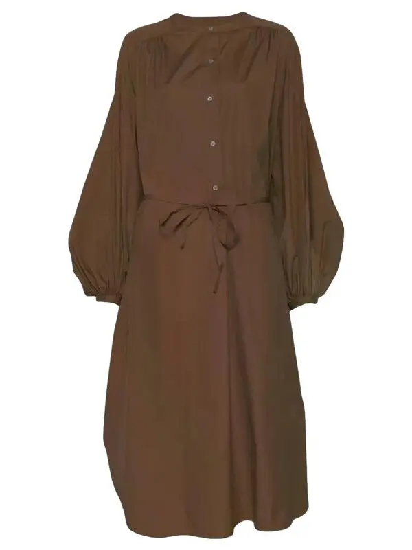 Loulou De Saison Belted Button-fastening Midi Dress - Neutrals