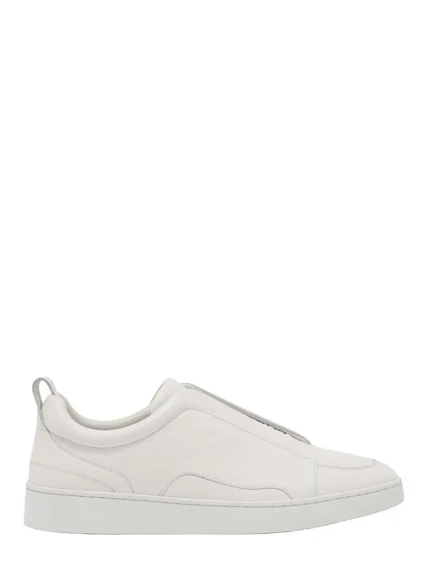 REISS Henry Bonded-leather Elasticated Trainers - Optic White