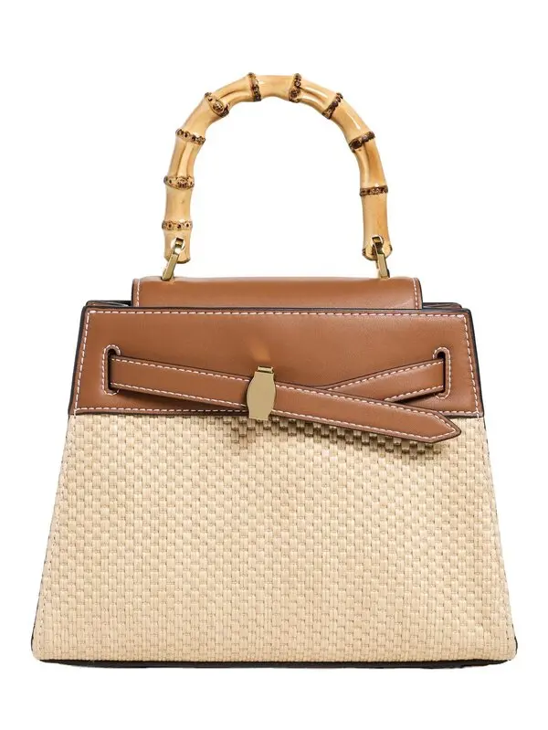 Veronica Beard Raffia Top Handle Bag - Hazelwood Natural