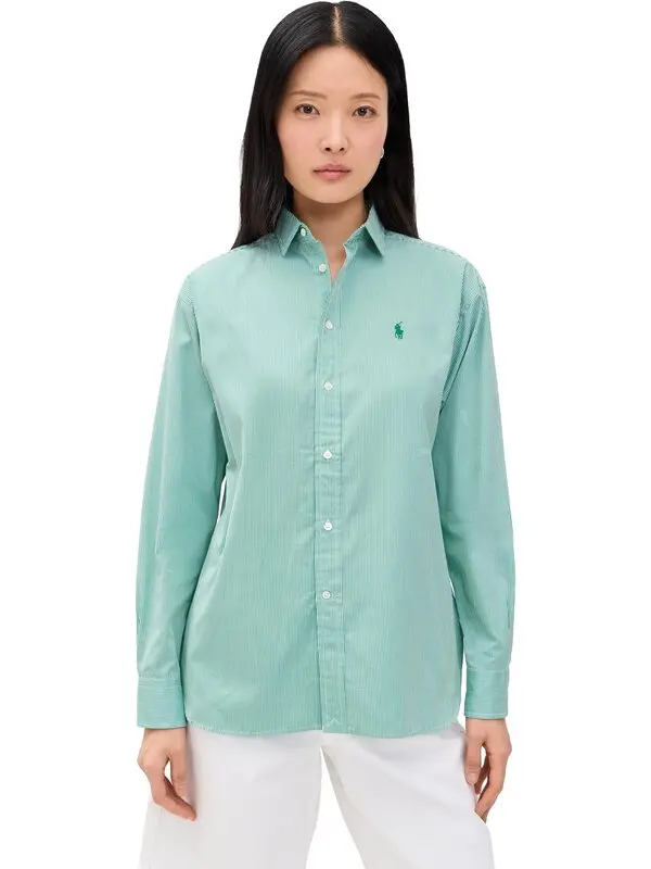 Polo Ralph Lauren Long Sleeve Button-down Shirt - 2000b Green White