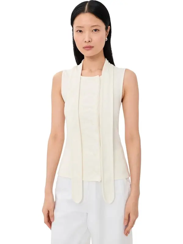 LEMAIRE Asymmetrical Fitted Top - Milk