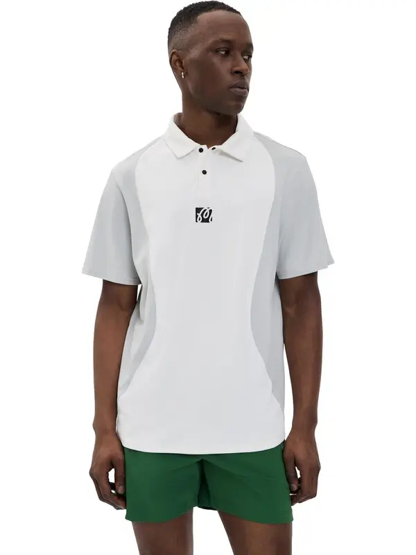 MALBON Performance Pique Polo - White / Silver