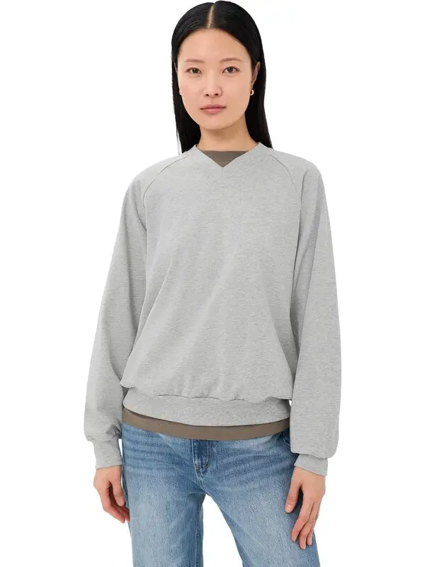 Tibi Perfect Vintage Sweatshirt - Heather Grey