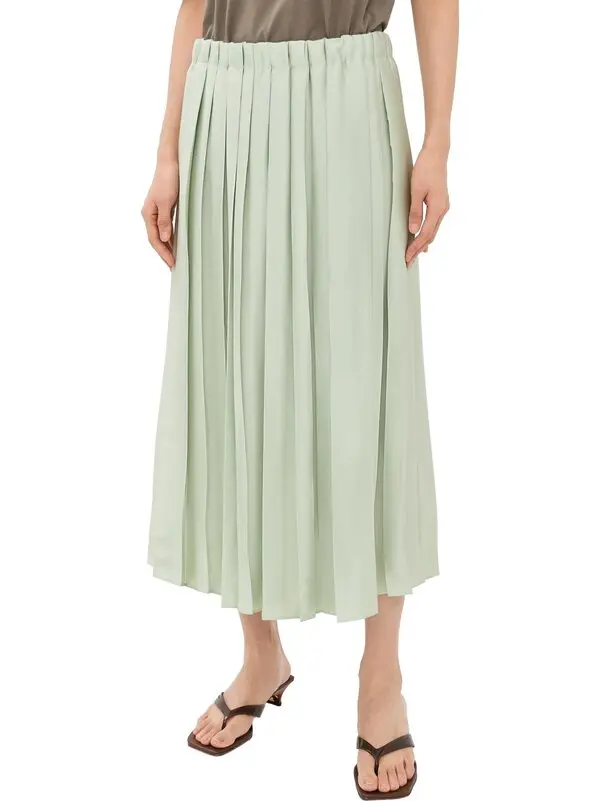 Tibi Feather Weight Pleated Skirt - Sage