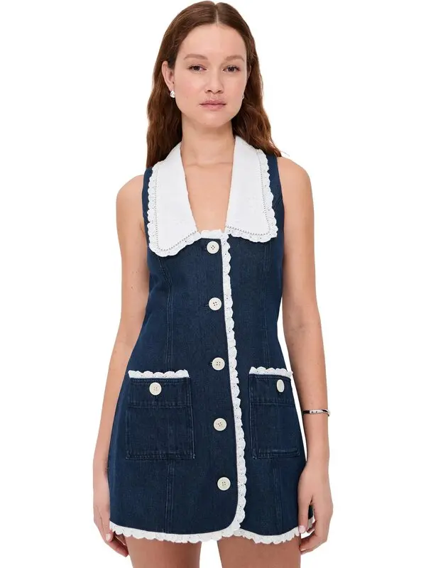FAIT PAR FOUTCH Adrienna Mini Dress - Denim