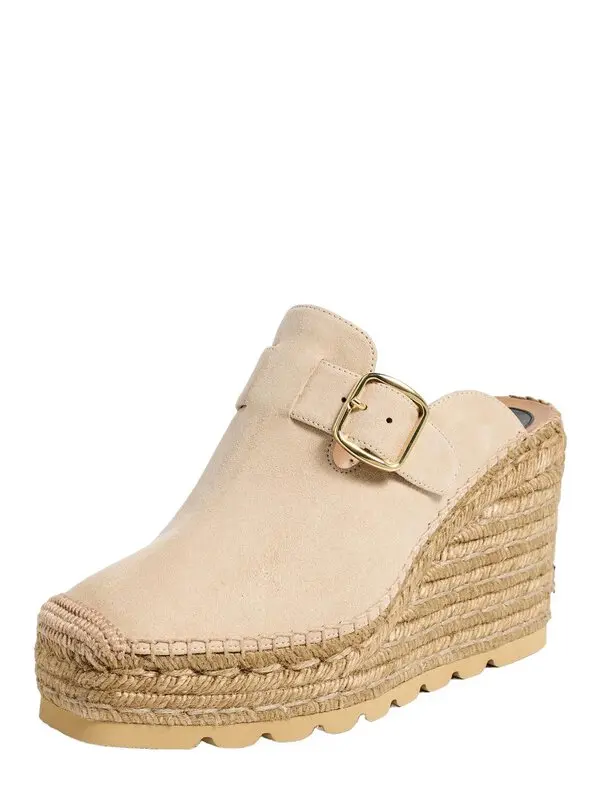 Stella McCartney Gaia Alter Suede Clogs - Desert