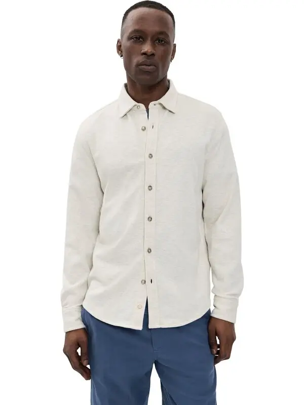 Marine Layer Pacifica Stretch Shirt - Oatmeal Heather
