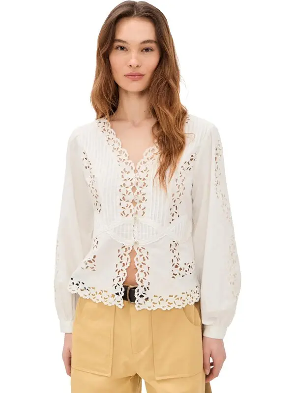 Sea Sofia Embroidered Blouse - Cream