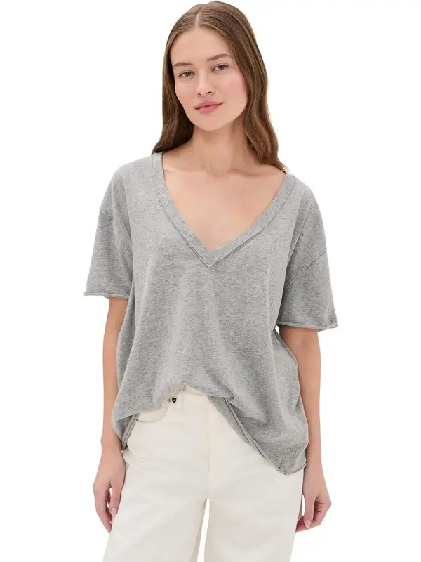 Free People Nina V Tee - Heather Grey