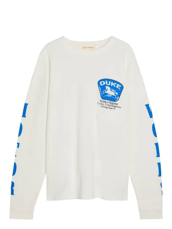 DUKE + DEXTER Sponsors Printed Waffle T-shirt - White