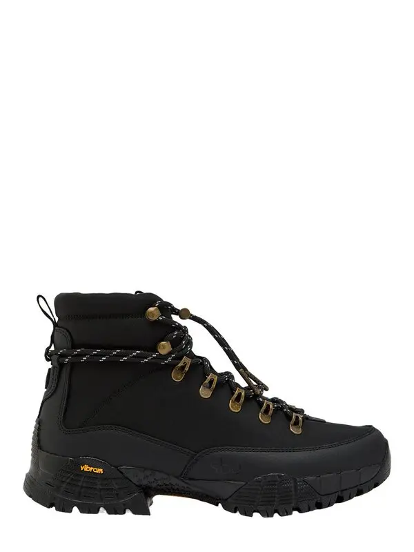NOW YOU LIVE Bradgate Woven Hiker Boots - Black