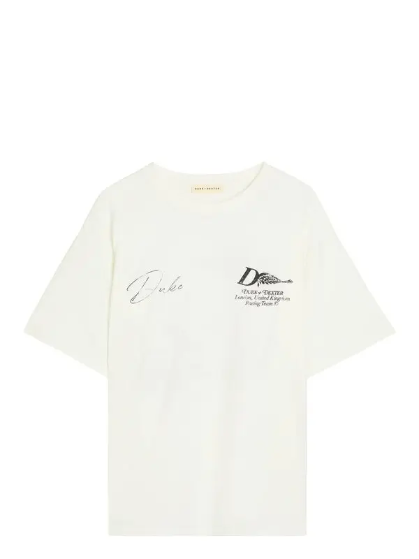 DUKE + DEXTER Dr3 Helmet Printed Cotton T-shirt - White