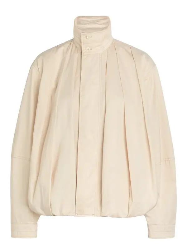 LEMAIRE High-neck Pleated Cotton Jacket - Yellow Light
