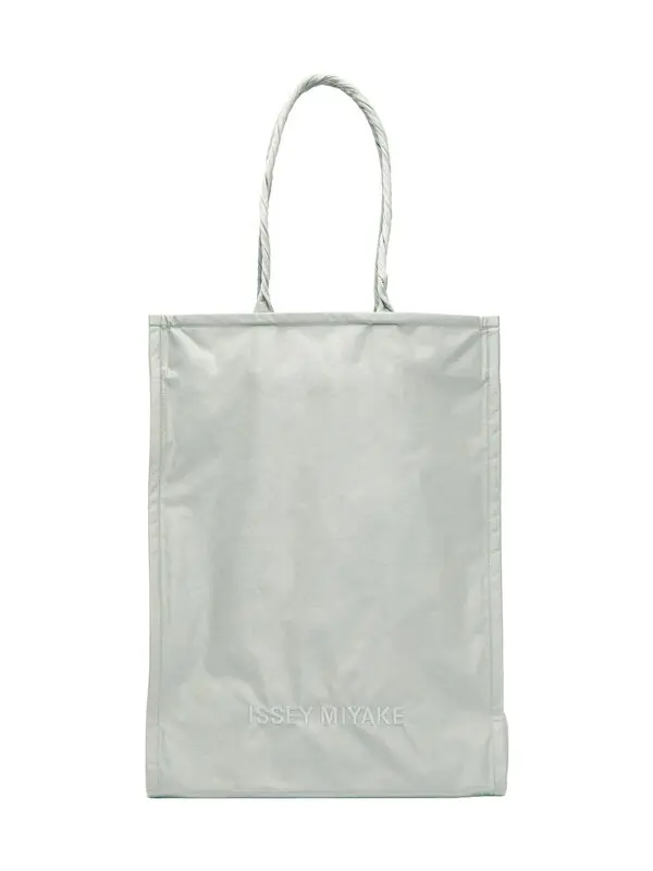 Issey Miyake Logo-embroidered Woven Tote - Grey