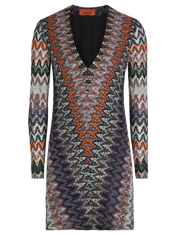 Missoni Patterned Fine-knit Mini Dress - Multicoloured