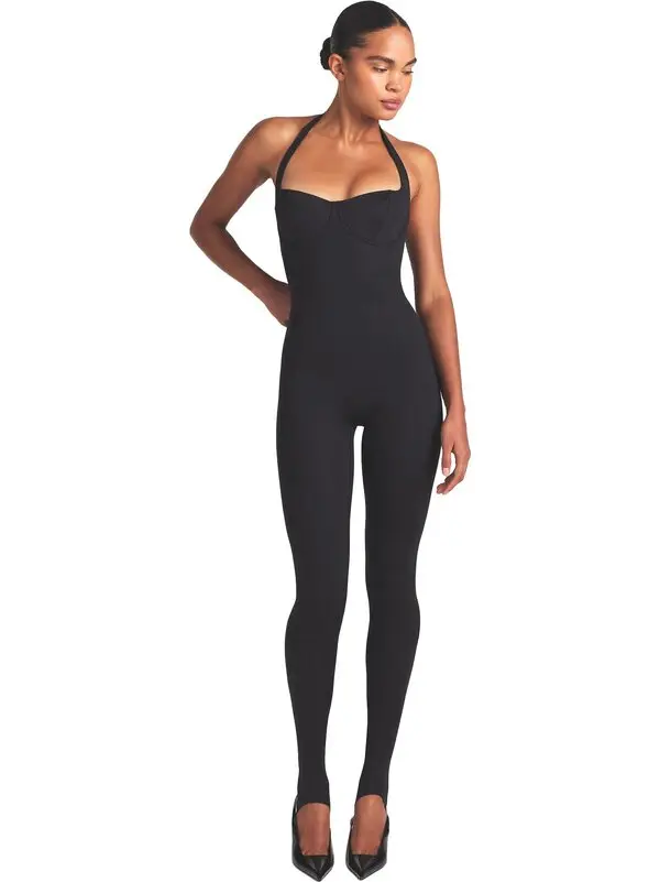 SKIMS Body Halter Stirrup Catsuit - Onyx