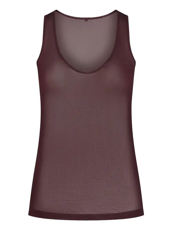 SKIMS Scoop Long Tank Top - Currant