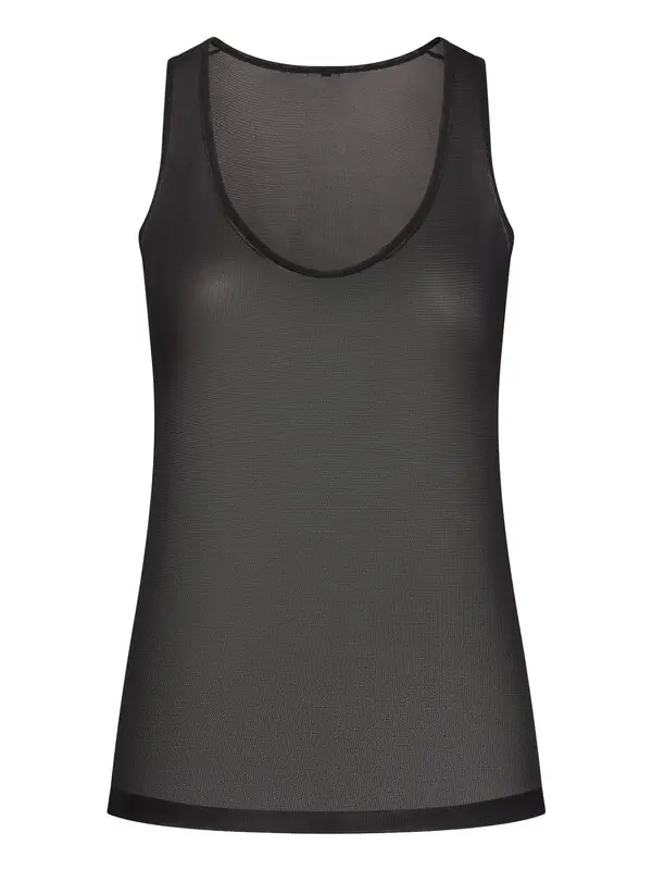 SKIMS Scoop Long Tank Top - Obsidian