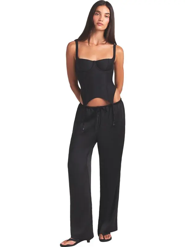 SKIMS Lightweight Satin Straight Leg Pant - Obsidian