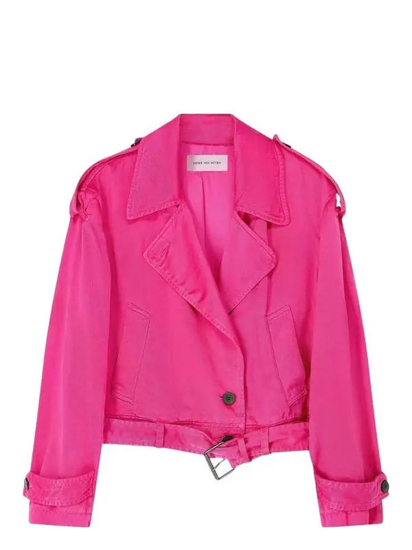 Dries Van Noten Overdyed Biker Jacket - Pink