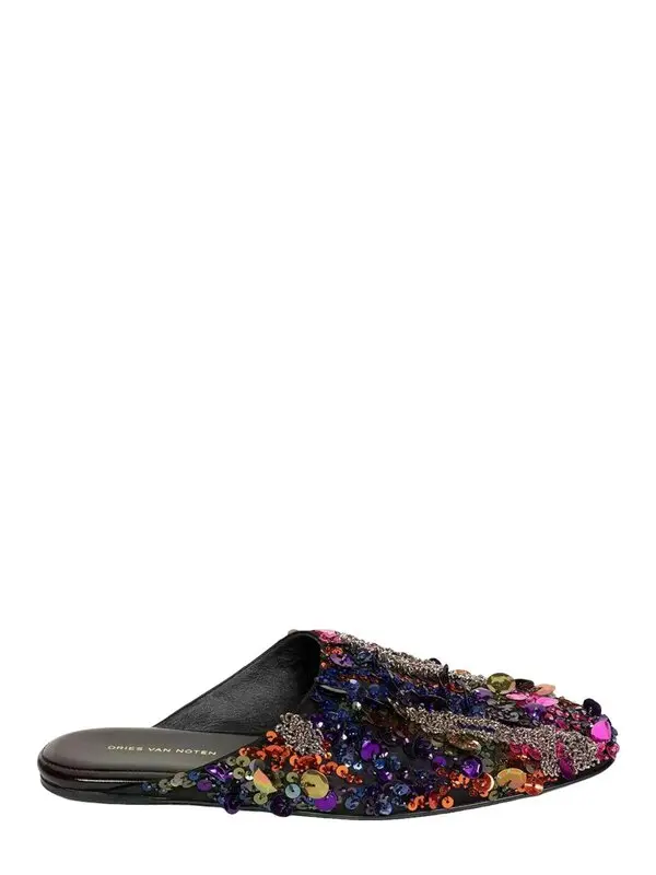 Dries Van Noten Embellished Mules - Black