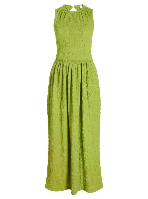Proenza Schouler White Label Zoira Textured Maxi Dress - Green