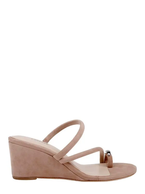 L'Agence Maritza Wedge Sandal - Cappuccino Suede