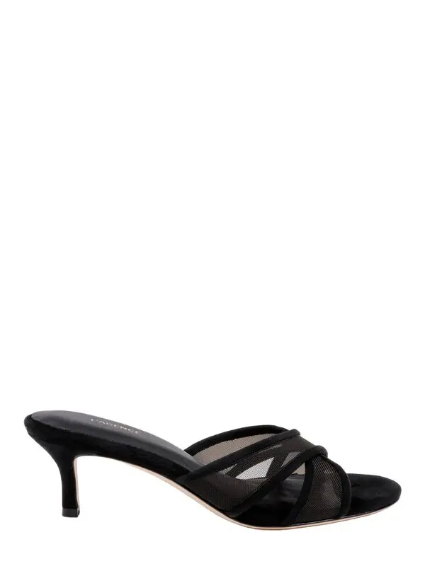 L'Agence Padua Mesh Sandal - Black Mesh