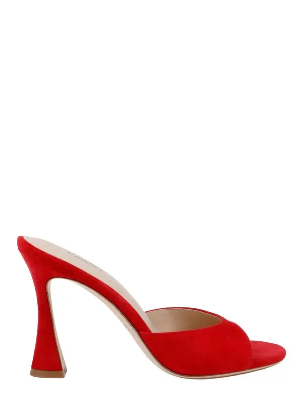 L'Agence Avery Suede Open-toe Mule - Red Suede