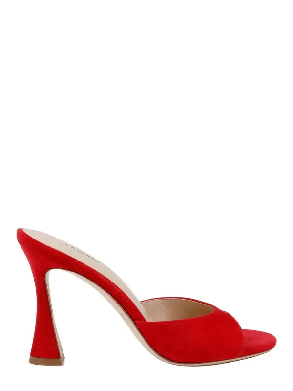 L'Agence Avery Suede Open-toe Mule - Red Suede