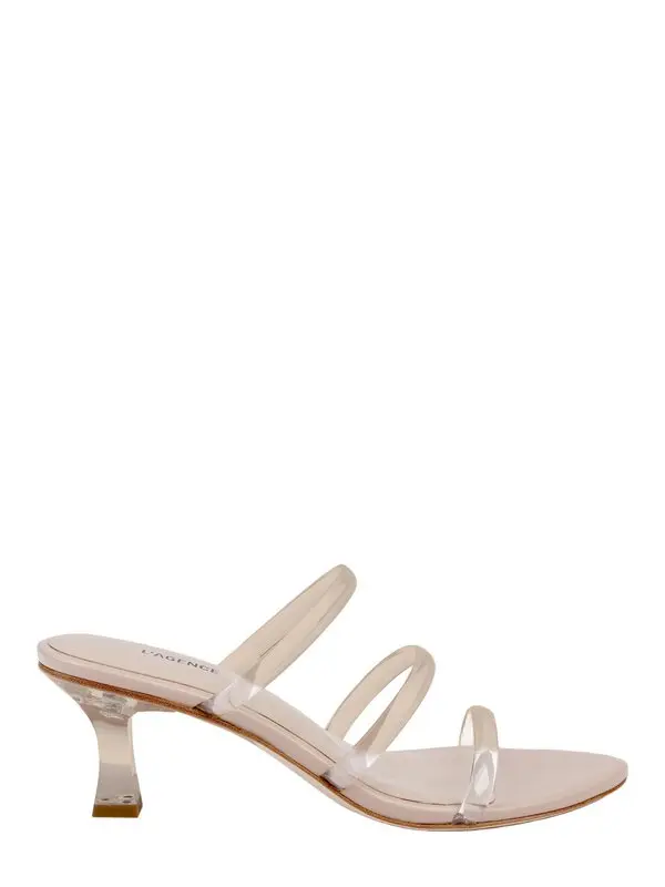 L'Agence Ludovica Kitten-heel Sandal - Chai Leather