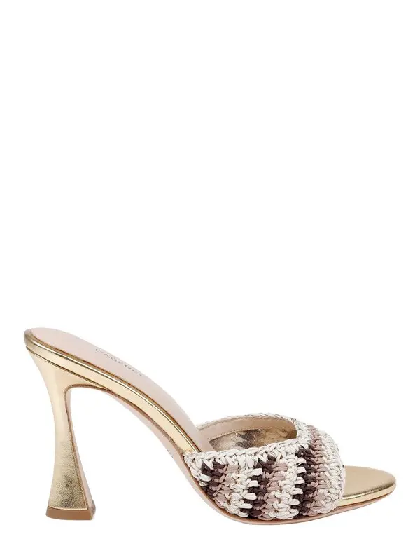 L'Agence Moyes Crochet Sandals - Gold Multi Crochet