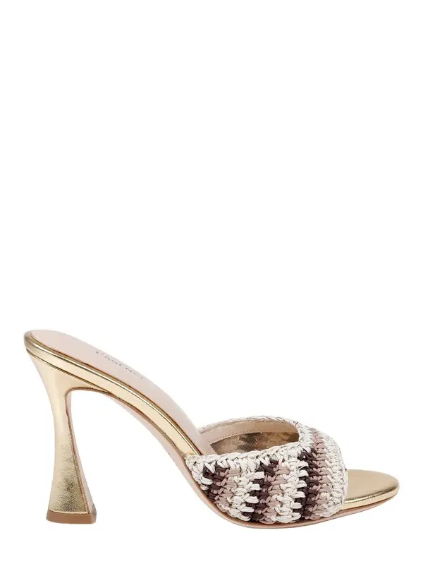L'Agence Moyes Crochet Sandals - Gold Multi Crochet