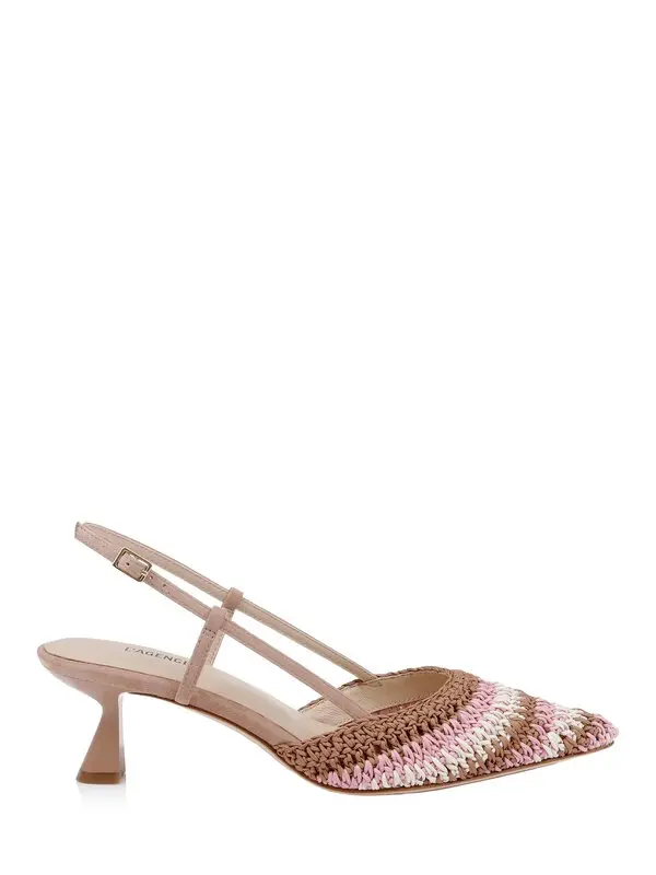 L'Agence Nantes Slingback Pump - Pink Multi Crochet