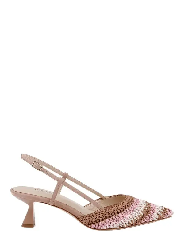 L'Agence Nantes Slingback Pump - Pink Multi Crochet
