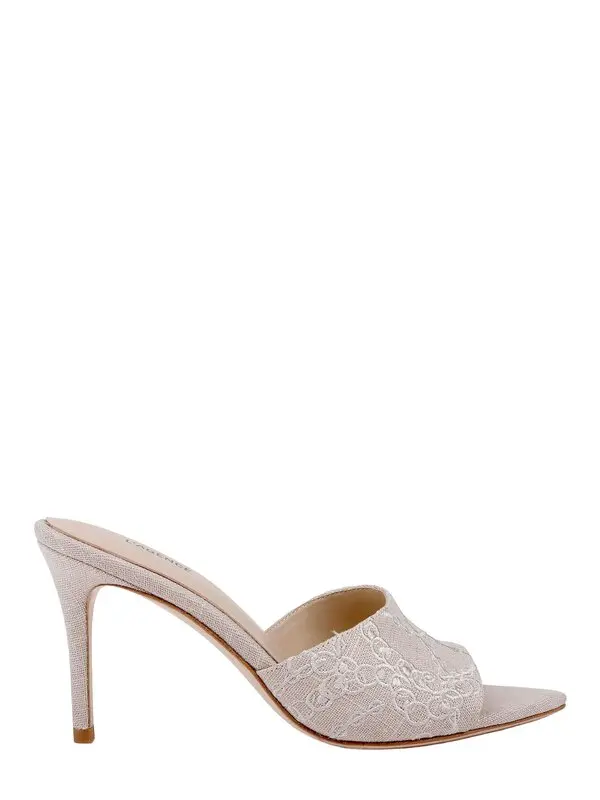 L'Agence Lolita Linen Mule - Natural Fabric