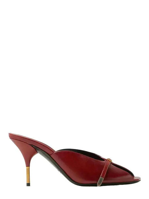 Versace Nyx Leather Mules 80 Mm - Red