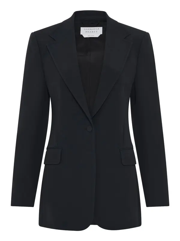 Gabriela Hearst Orren Blazer In Silk Wool Cady - Black