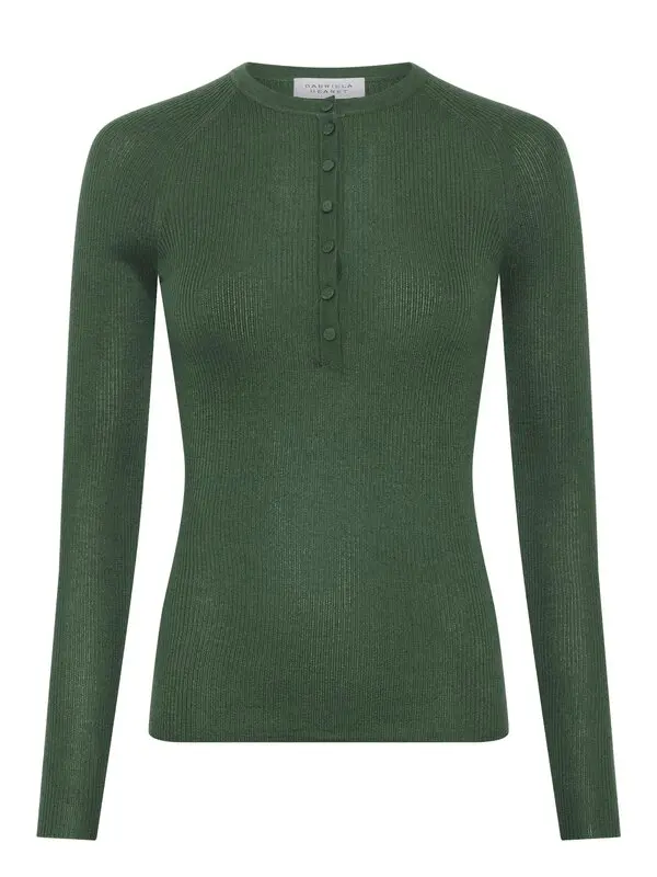 Gabriela Hearst Agnes Knit Henley - Olive