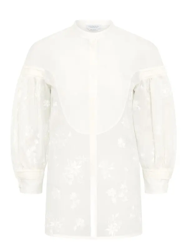 Gabriela Hearst Sofia Mia's Flowers Embroidered Silk Organza Blouse - Ivory