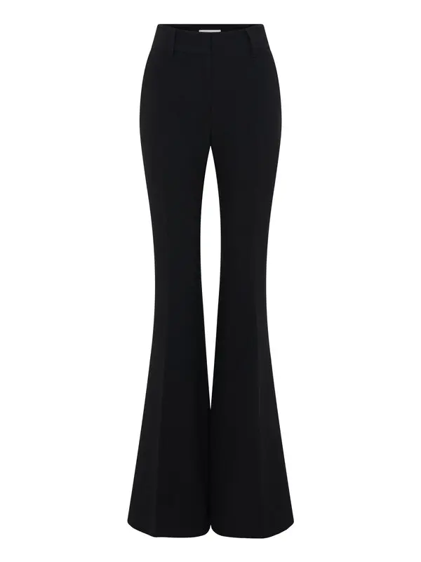 Gabriela Hearst Rhein Flare Pant In Virgin Wool Crepe - Black