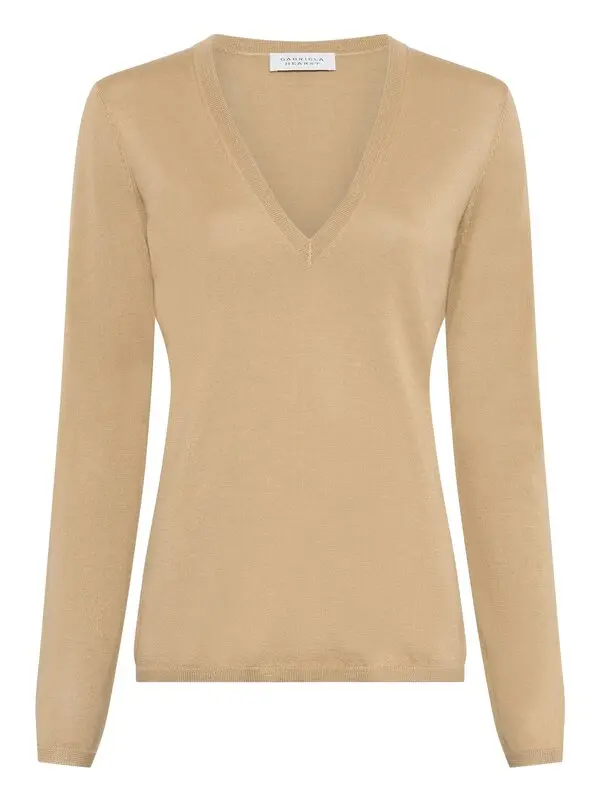 Gabriela Hearst Clementia Knit V-neck Sweater - Hay