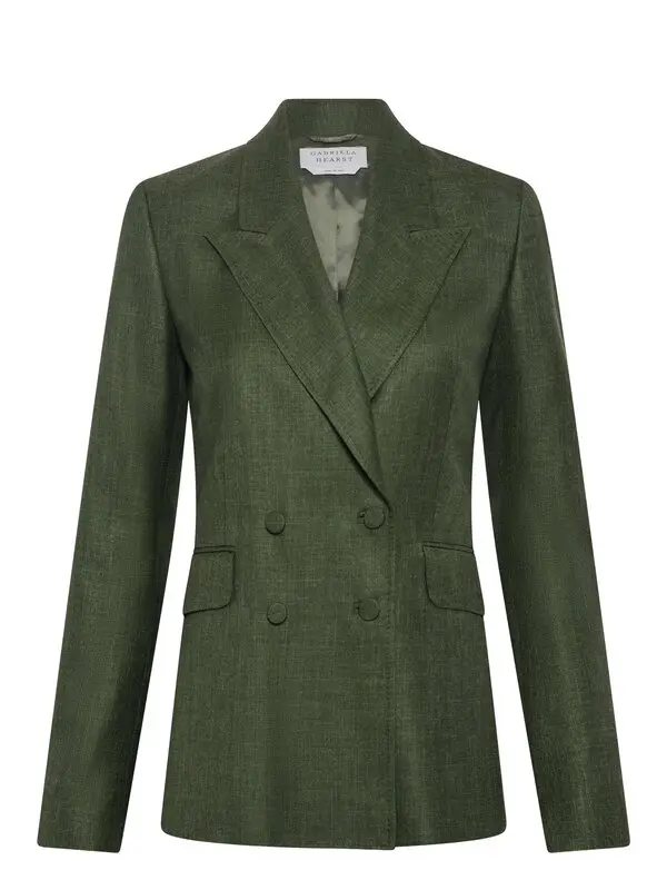 Gabriela Hearst Angela Double-breasted Blazer - Olive