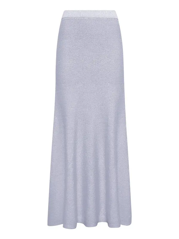 Gabriela Hearst Manni Knit Maxi Skirt - Light Blue