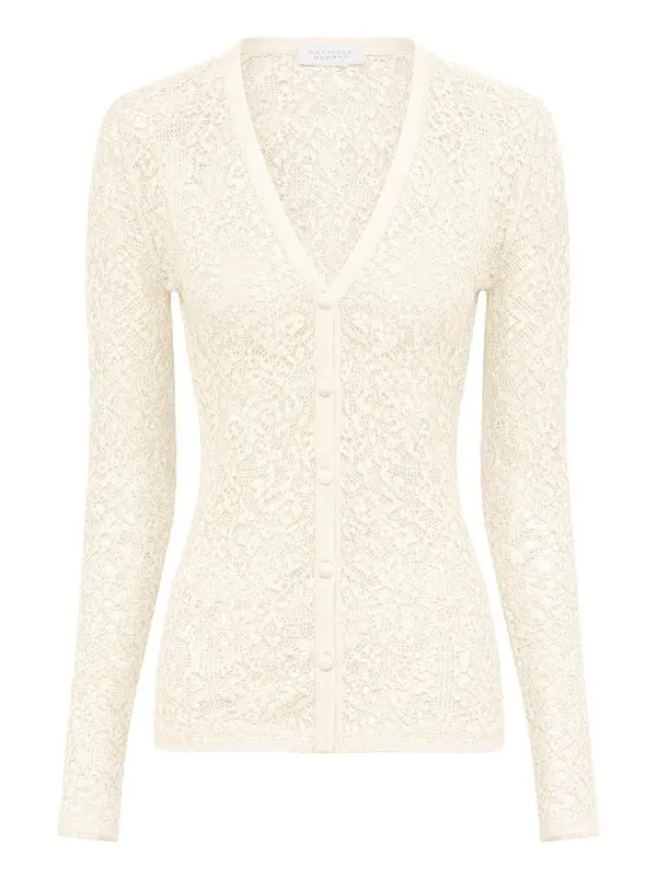 Gabriela Hearst Ultraris Lace Knit Cardigan - Off White